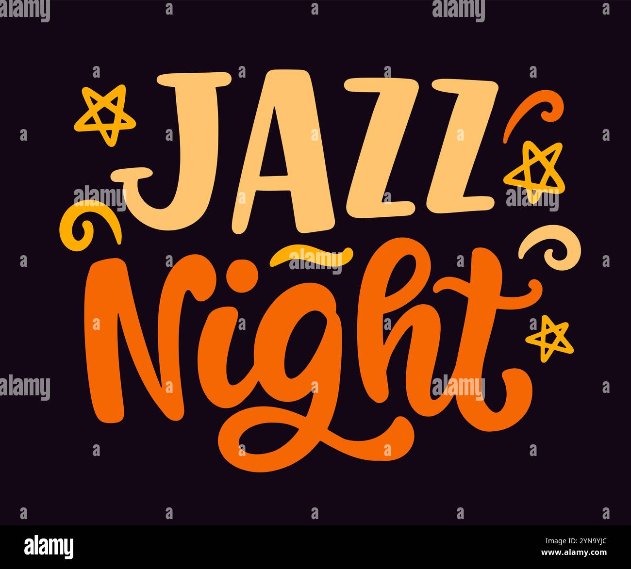 Jazz Night Lettering Banner, Poster Typography Stock Vector Image & Art ...