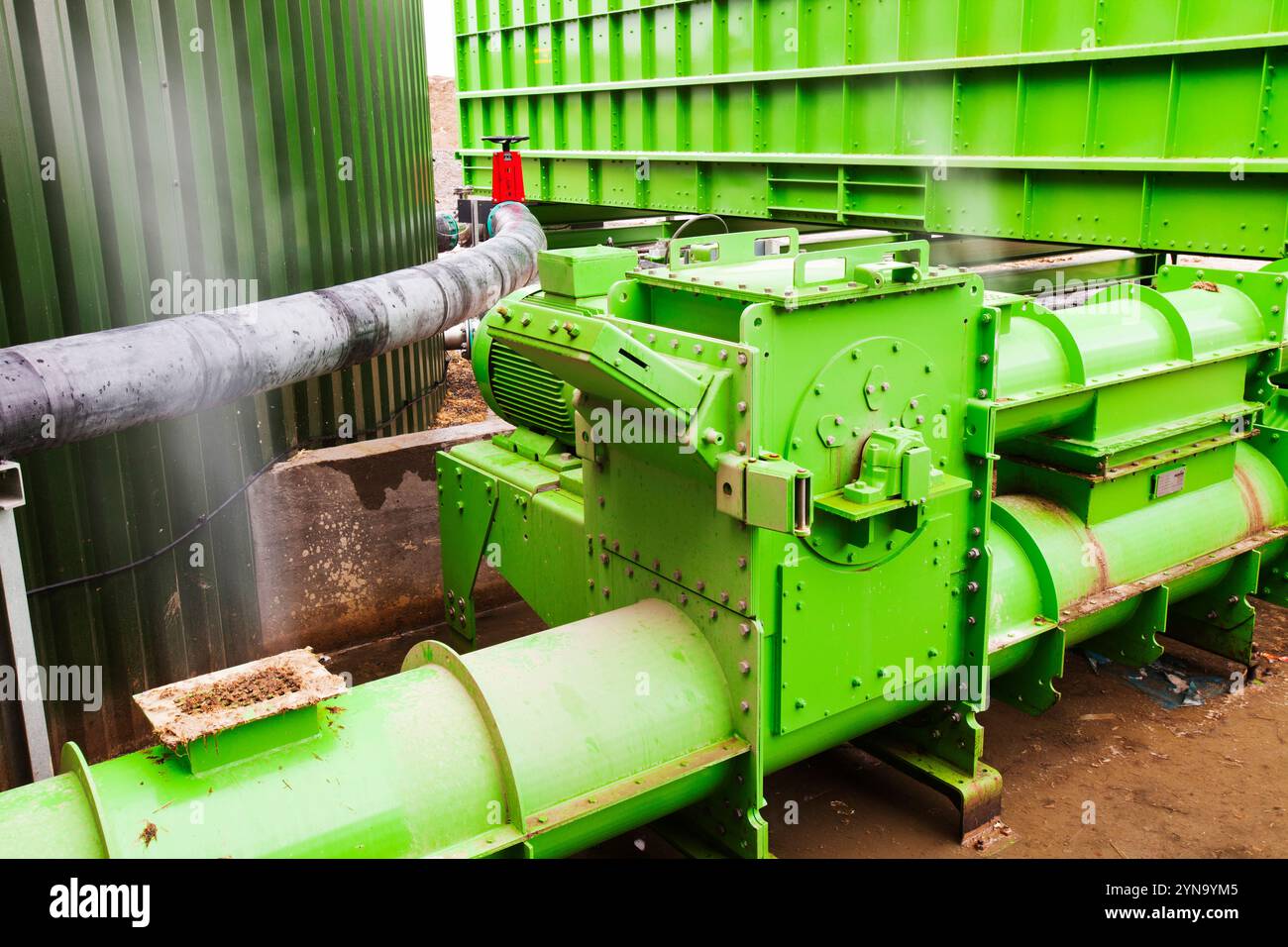 Pipes and valves at anaerobic bio digester Stock Photo - Alamy