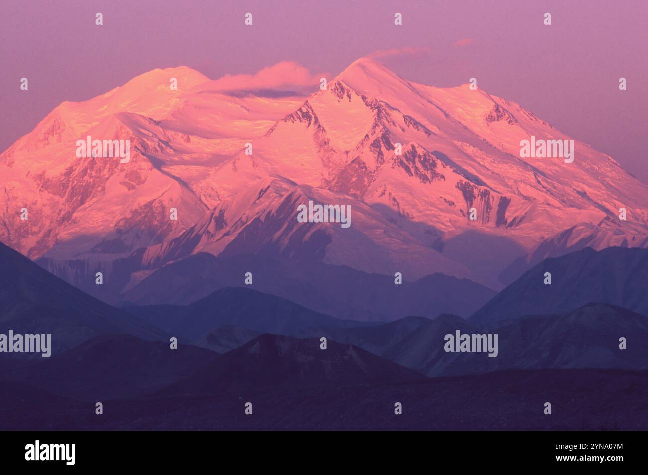 Alpinglow on Denali, commonly known as Mount McKinley, in Denali ...