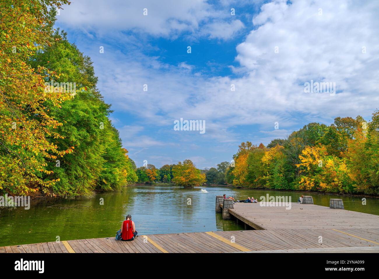 Waterfront at Lake Clara Meer, Piedmont Park, Atlanta, Georgia, USA ...