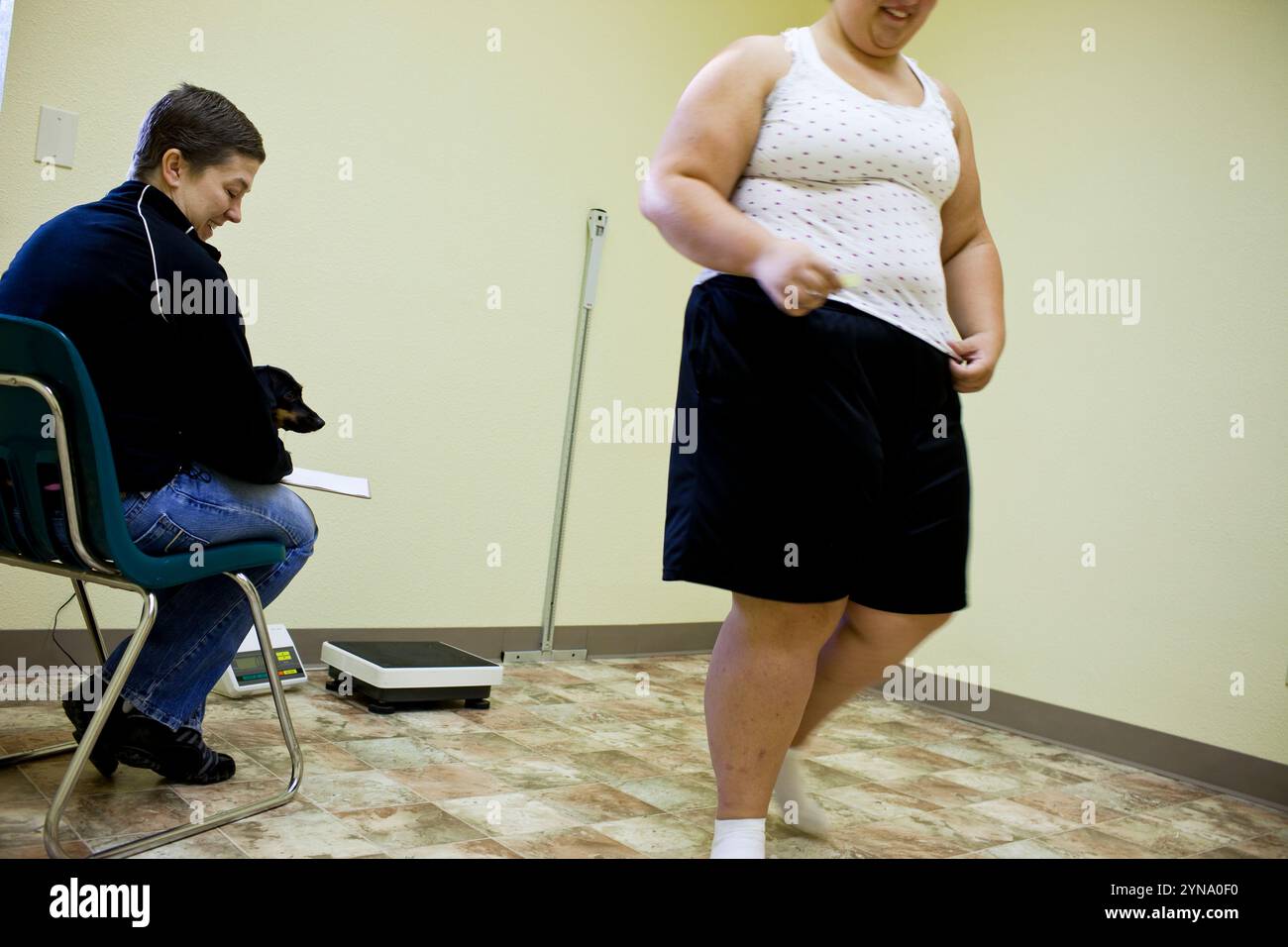 Reedley, California, United States Teenage girl weighing in at boarding ...
