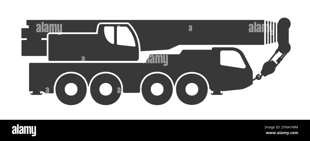 Mobile crane icon symbol shape. Mobile Lifting machine logo sign ...