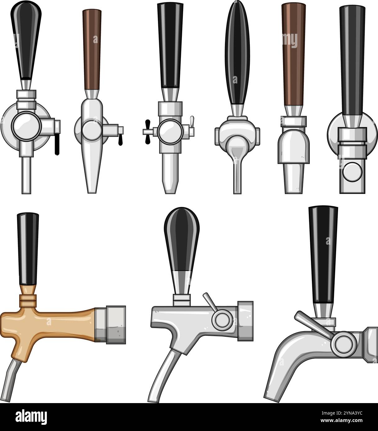 beer tap set cartoon vector illustration Stock Vector Image & Art - Alamy