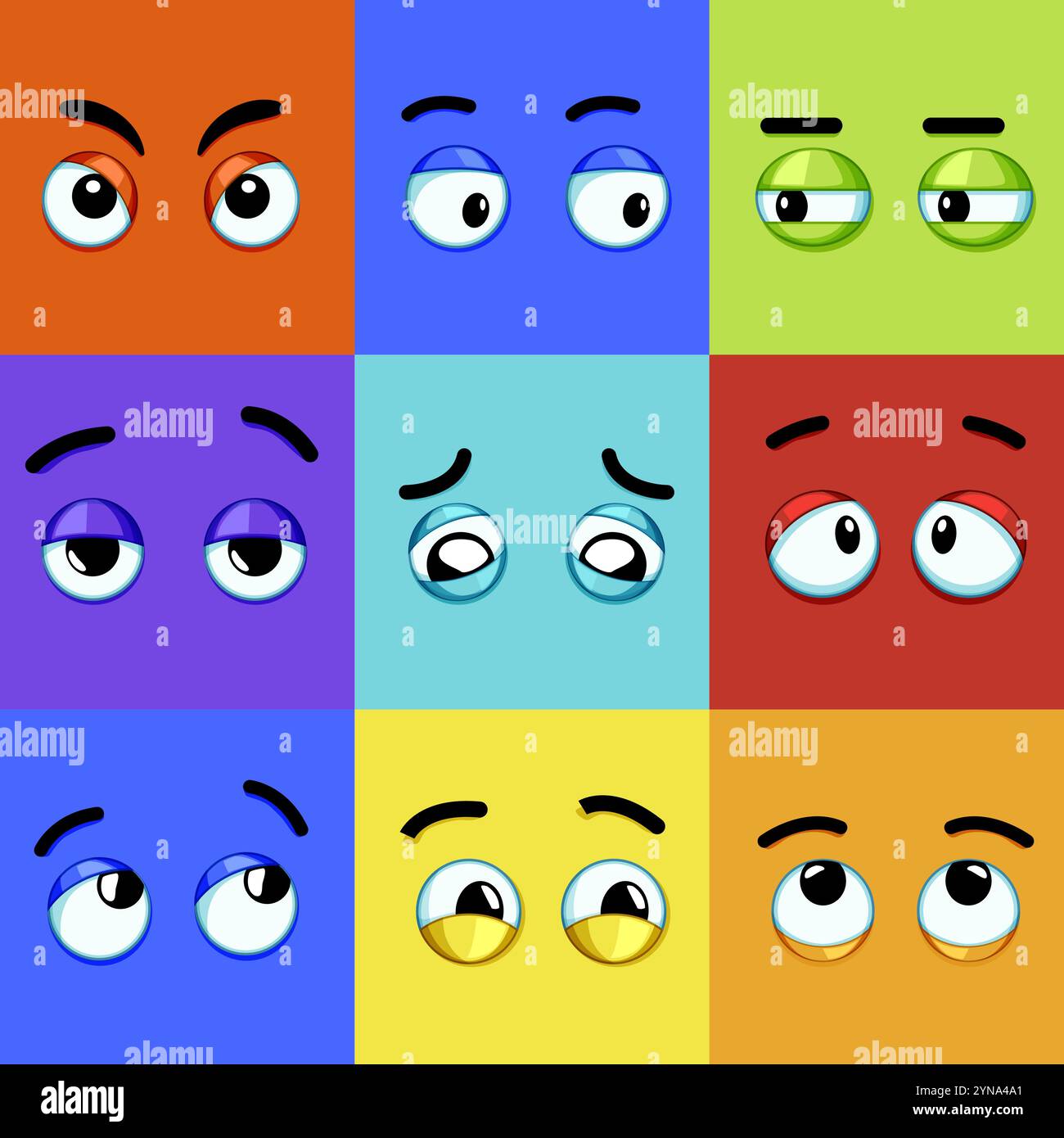eye emotions set cartoon vector illustration Stock Vector Image & Art ...