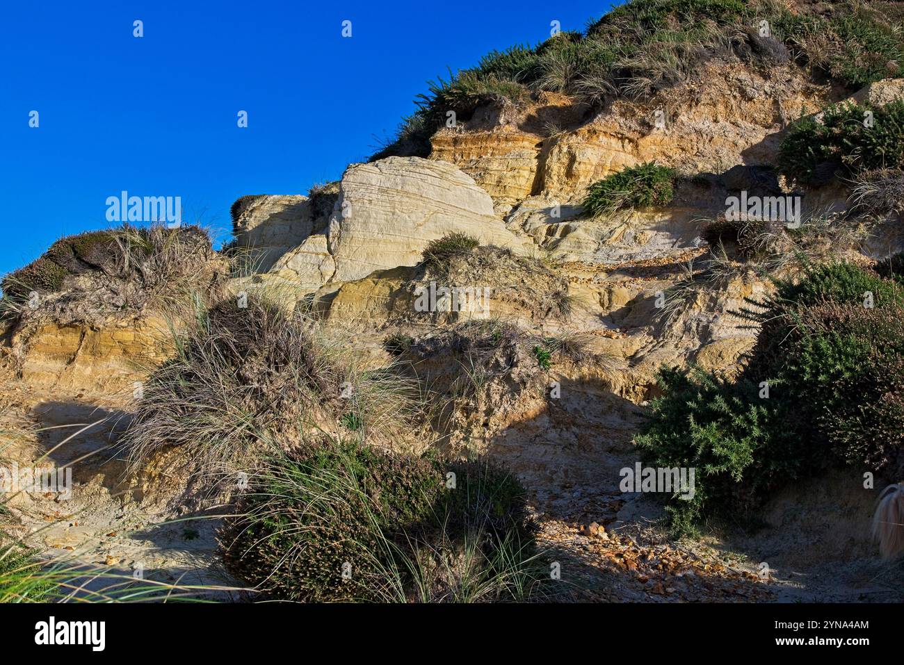 Wind erosion of sandstone cliff Stock Photo - Alamy