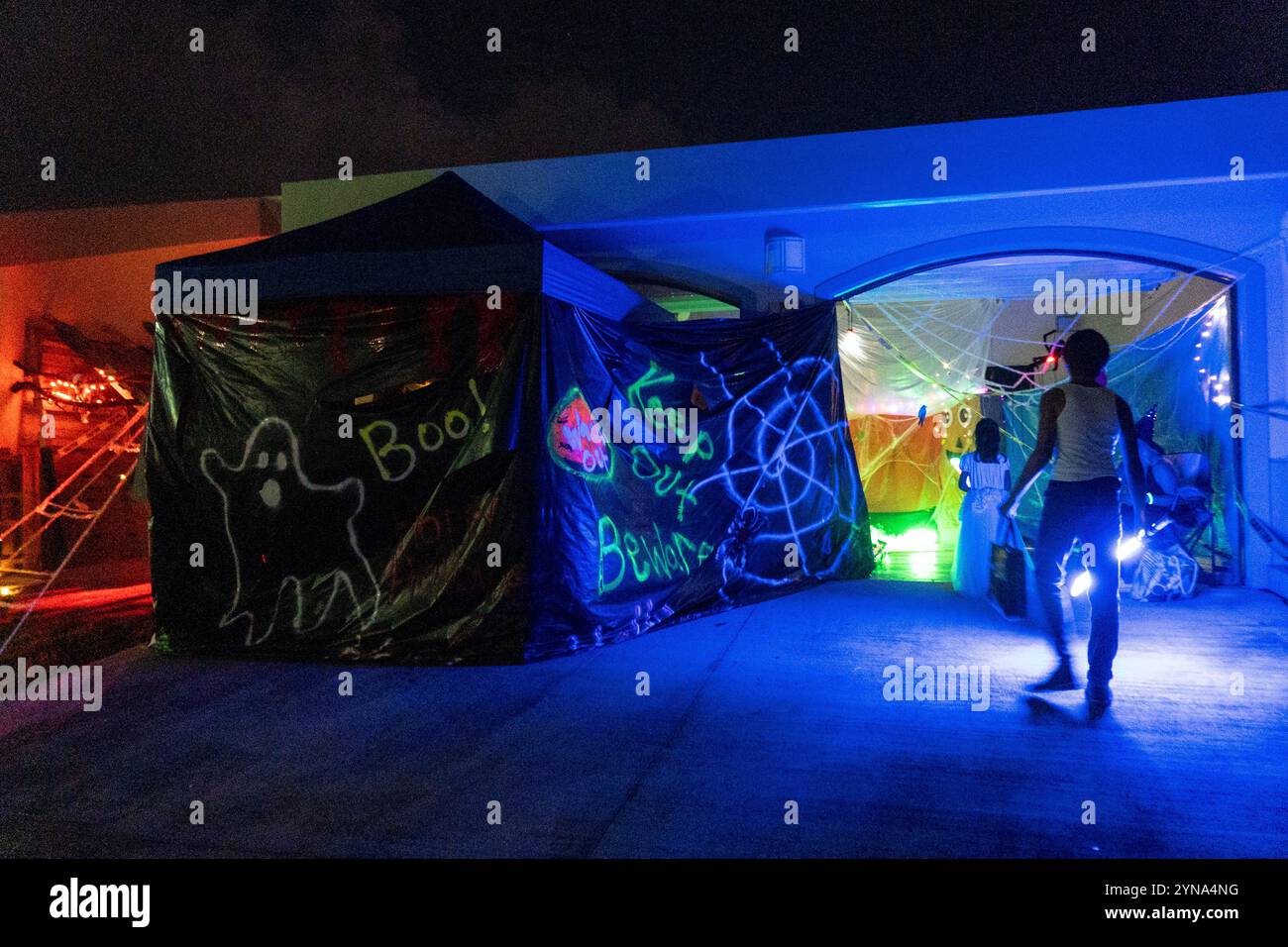 halloween night, trick or treating together Stock Photo - Alamy