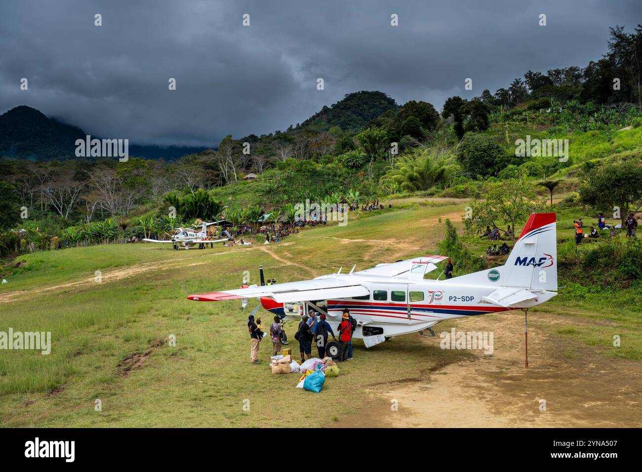 Papouasie-Nouvelle-Guinée, Eastern Highlands province, Goroka, plane of ...