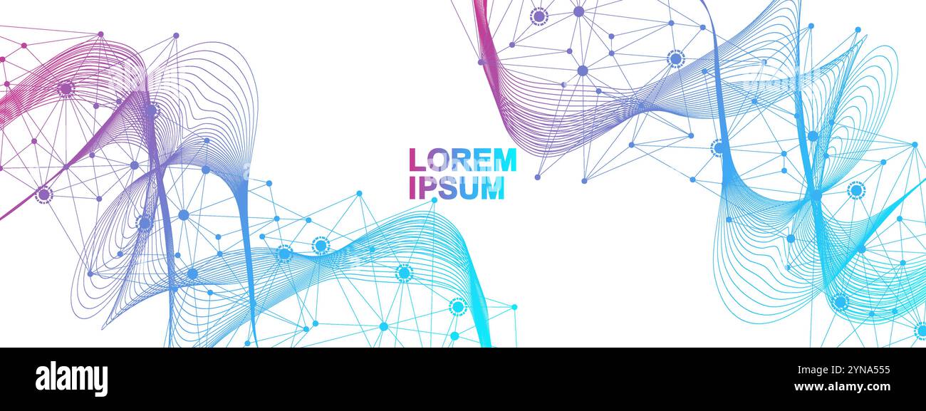Modern health care abstract background with lines, dots and hexagons ...