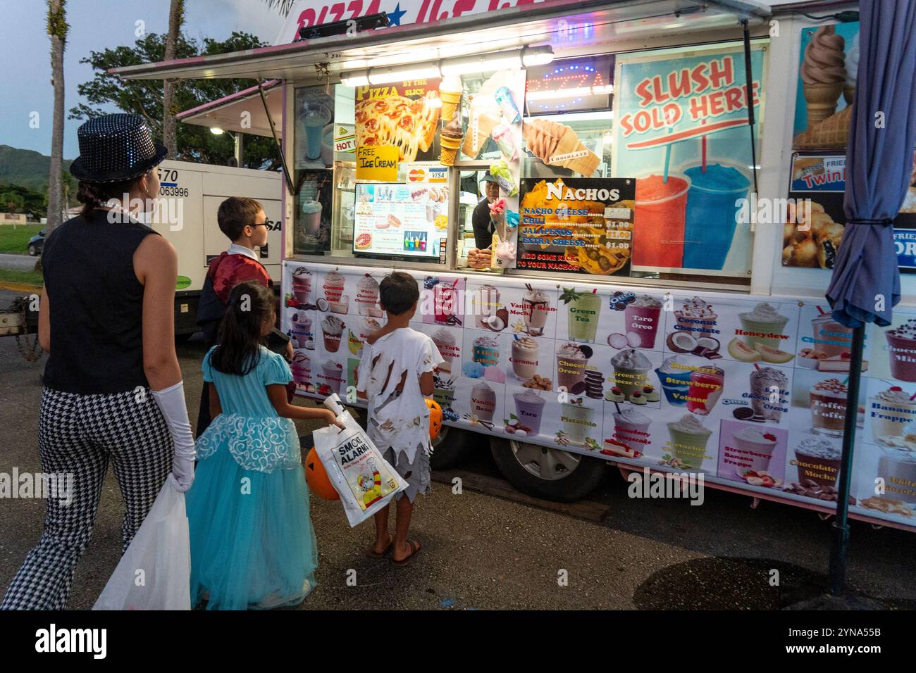 halloween night, trick or treating together Stock Photo - Alamy