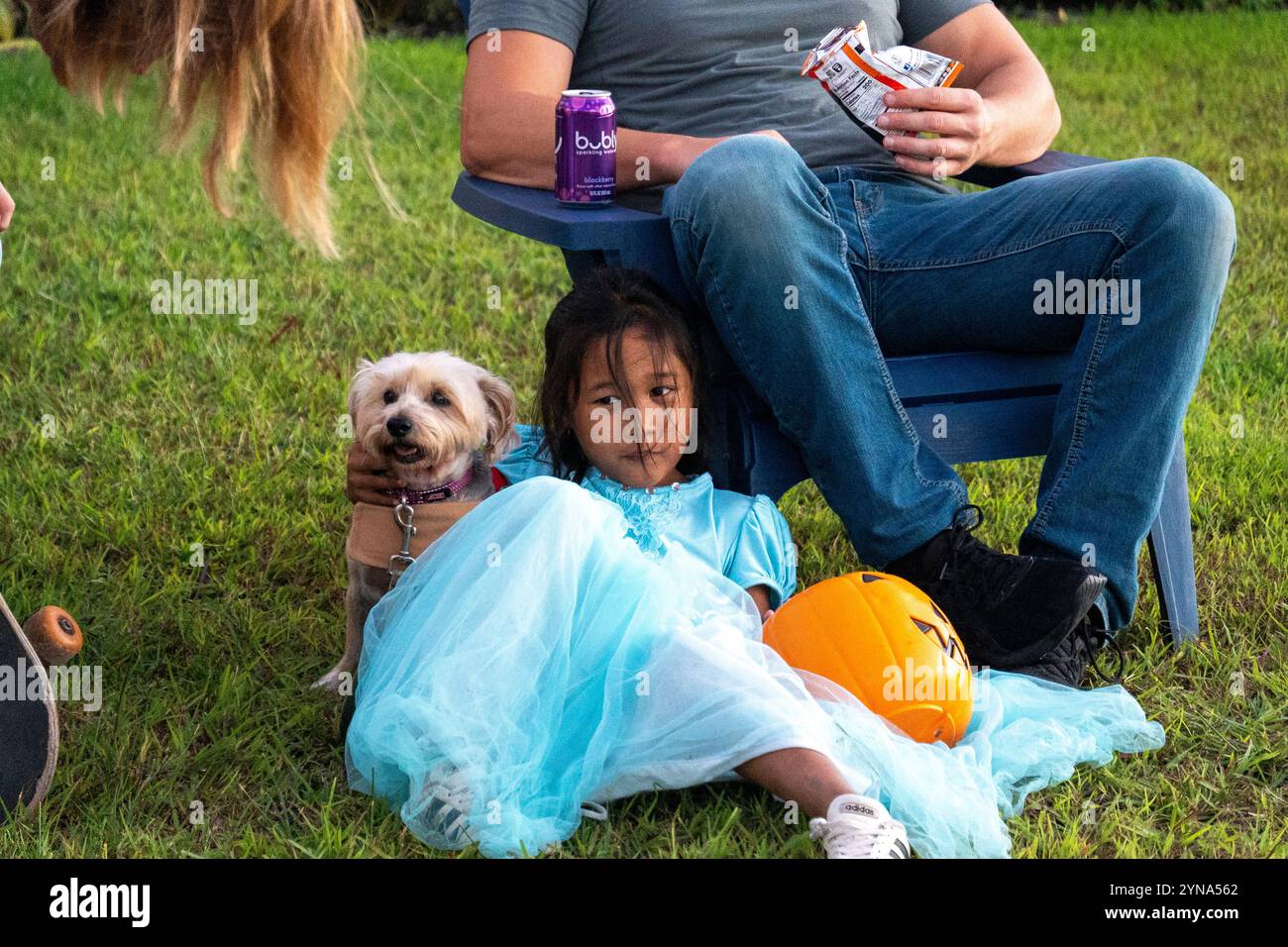 halloween night, trick or treating together Stock Photo - Alamy