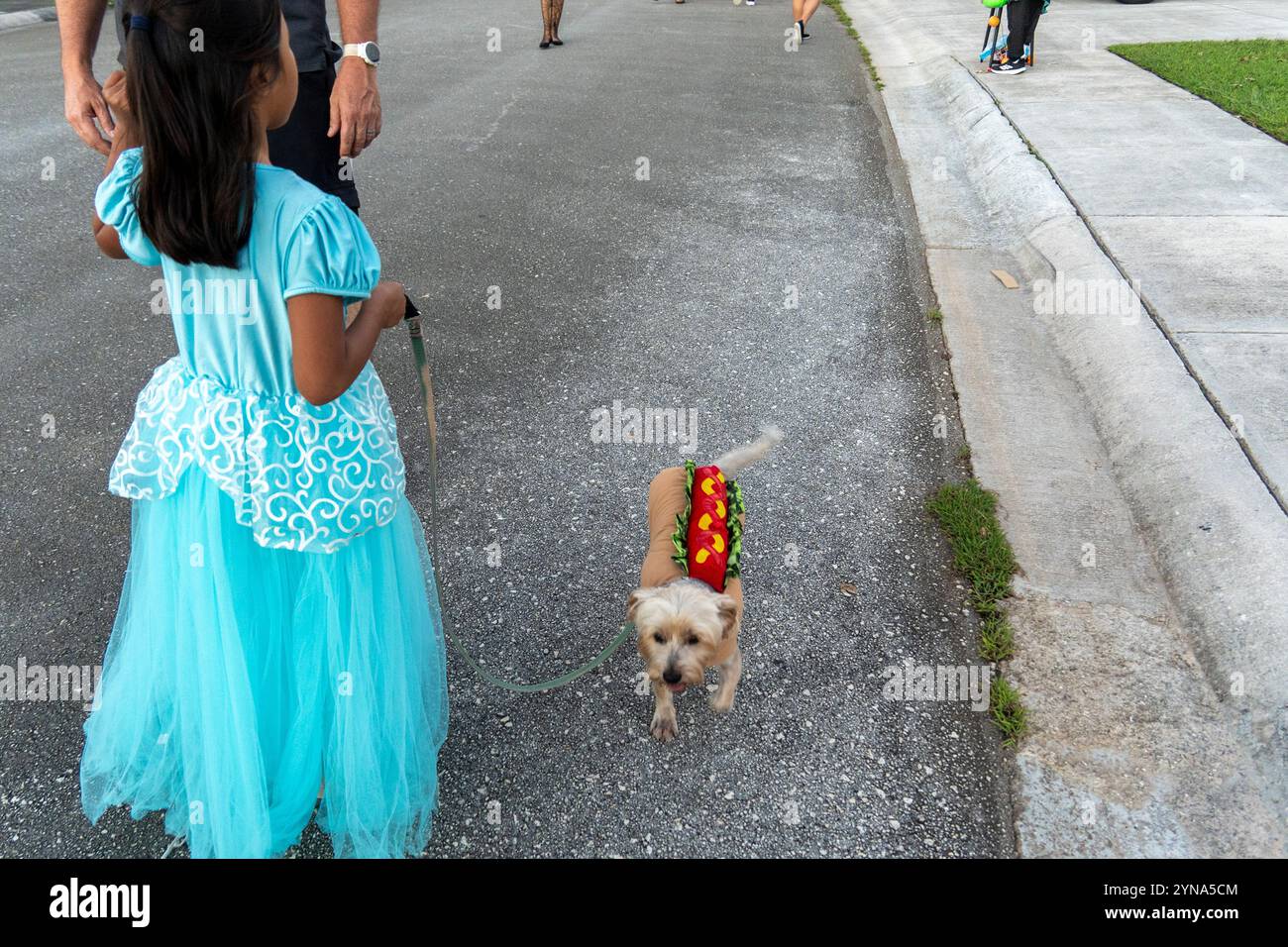 halloween night, trick or treating together Stock Photo - Alamy