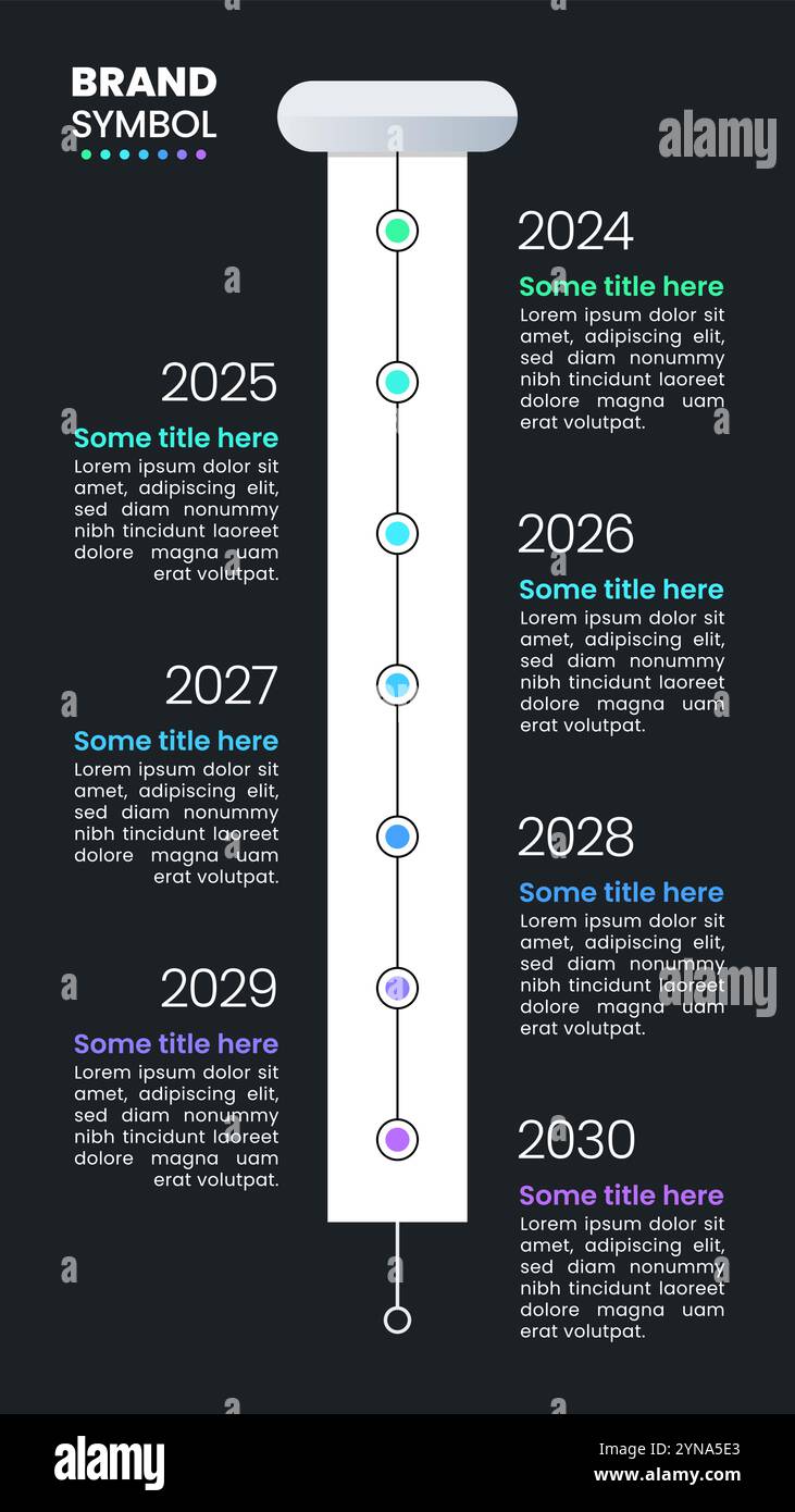 Infographic template with 7 options or steps. Vertical timeline. Can be ...