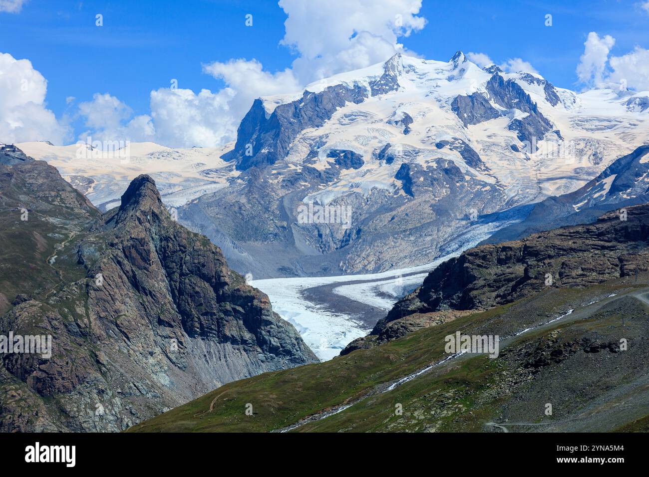 Switzerland, Canton of Valais, Zermatt, landscape of the Swiss Alps ...