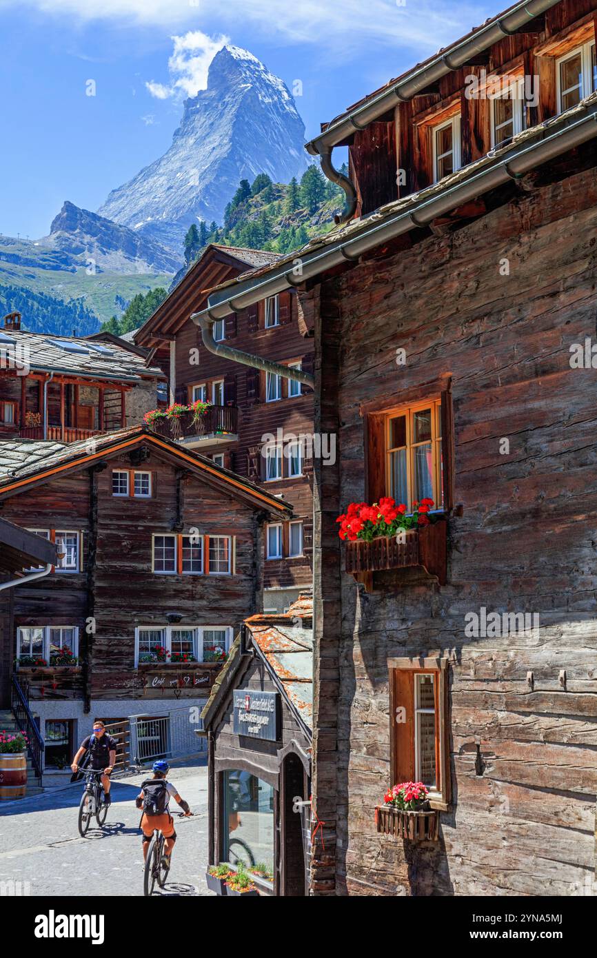 Switzerland, Canton of Valais, Zermatt, the village, the Matterhorn ...