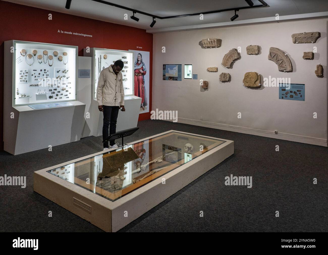 France, Calvados, Caen, Normandy Museum at Caen Castle, Merovingian ...