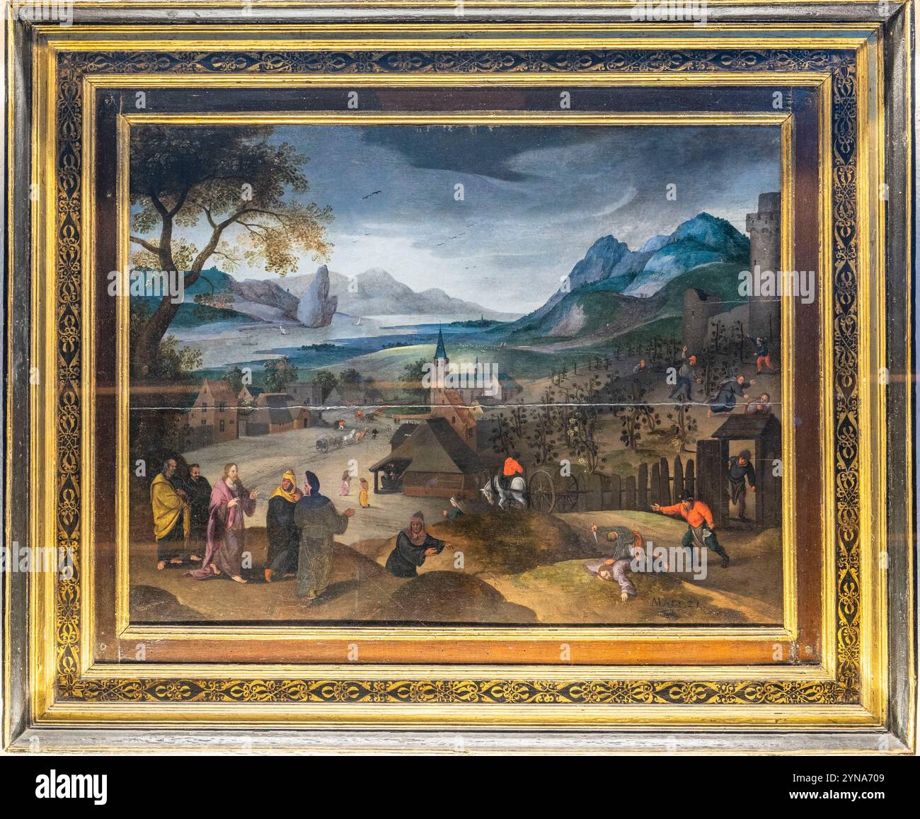 France, Haute Loire, Montfaucon en Velay, the Notre-Dame chapel houses the twelve paintings ...