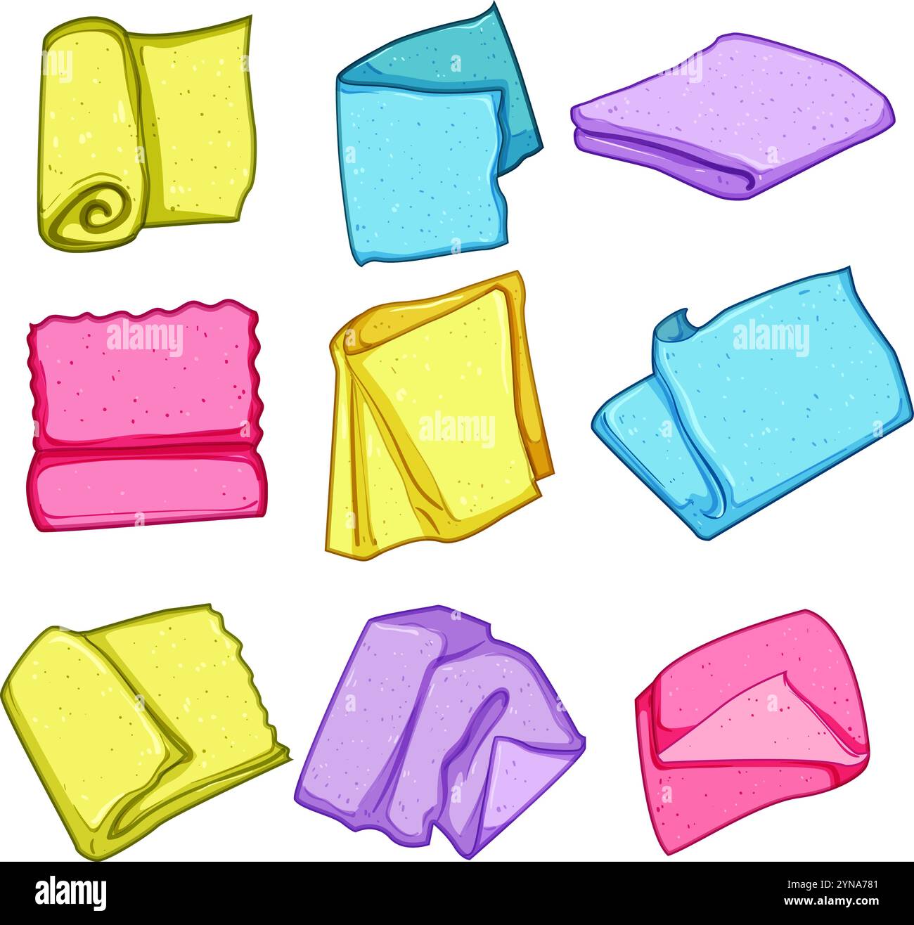 microfiber towel set cartoon vector illustration Stock Vector Image ...