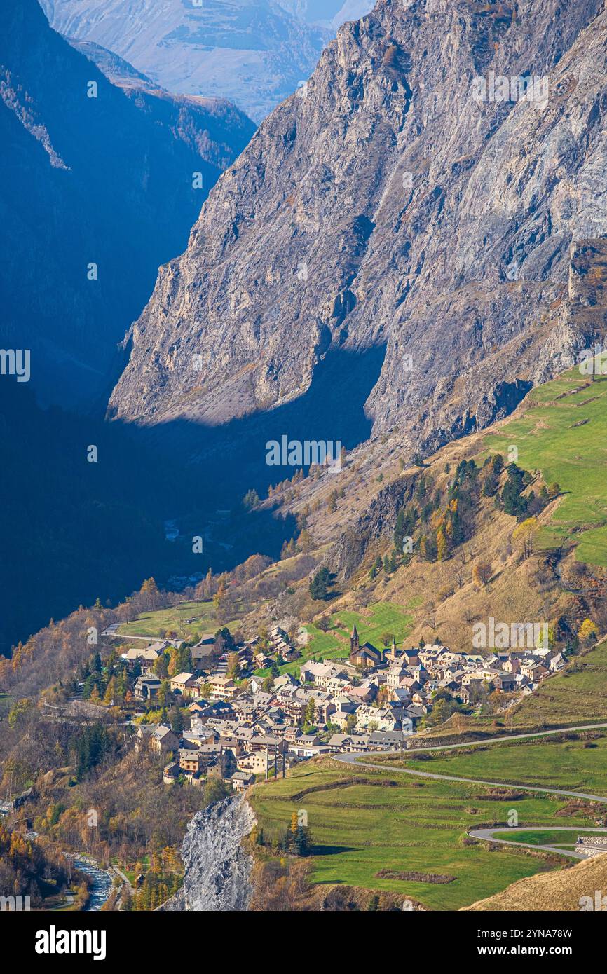 France, Hautes-Alpes, Oisans region, Romanche valley, La Grave, village ...