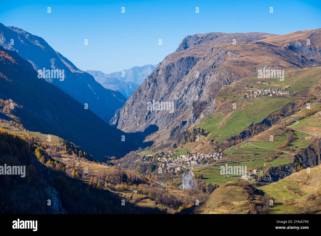 France, Hautes-Alpes, Oisans region, Romanche valley, La Grave, village ...