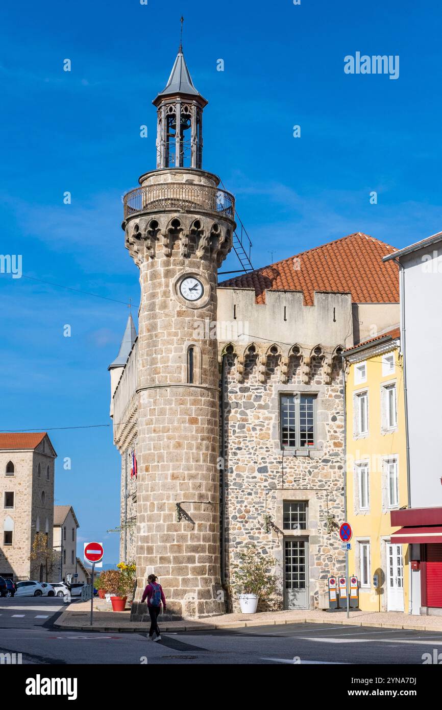 France, Haute Loire, Yssingeaux, former castle which became a town hall ...