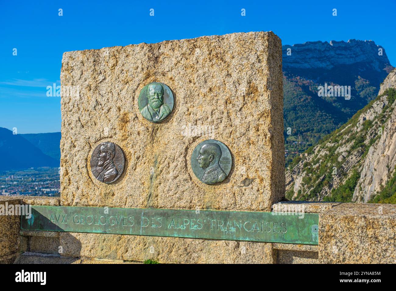 France, Isere, Grenoble, Bastille Fort, terrace of geologists, memorial ...