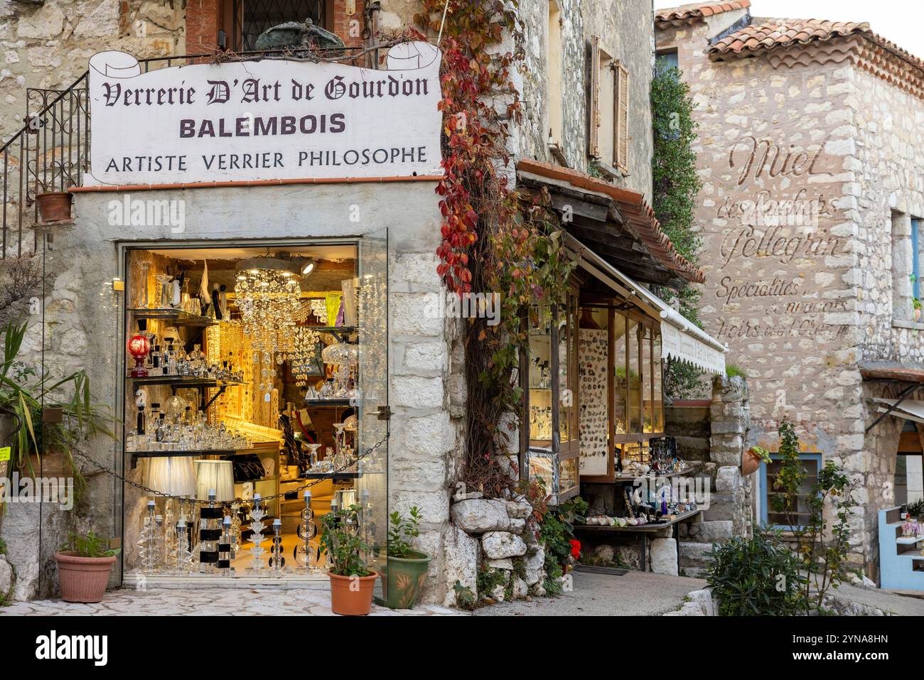 France, Alpes Maritimes, Gourdon, labeled The Most Beautiful Villages ...
