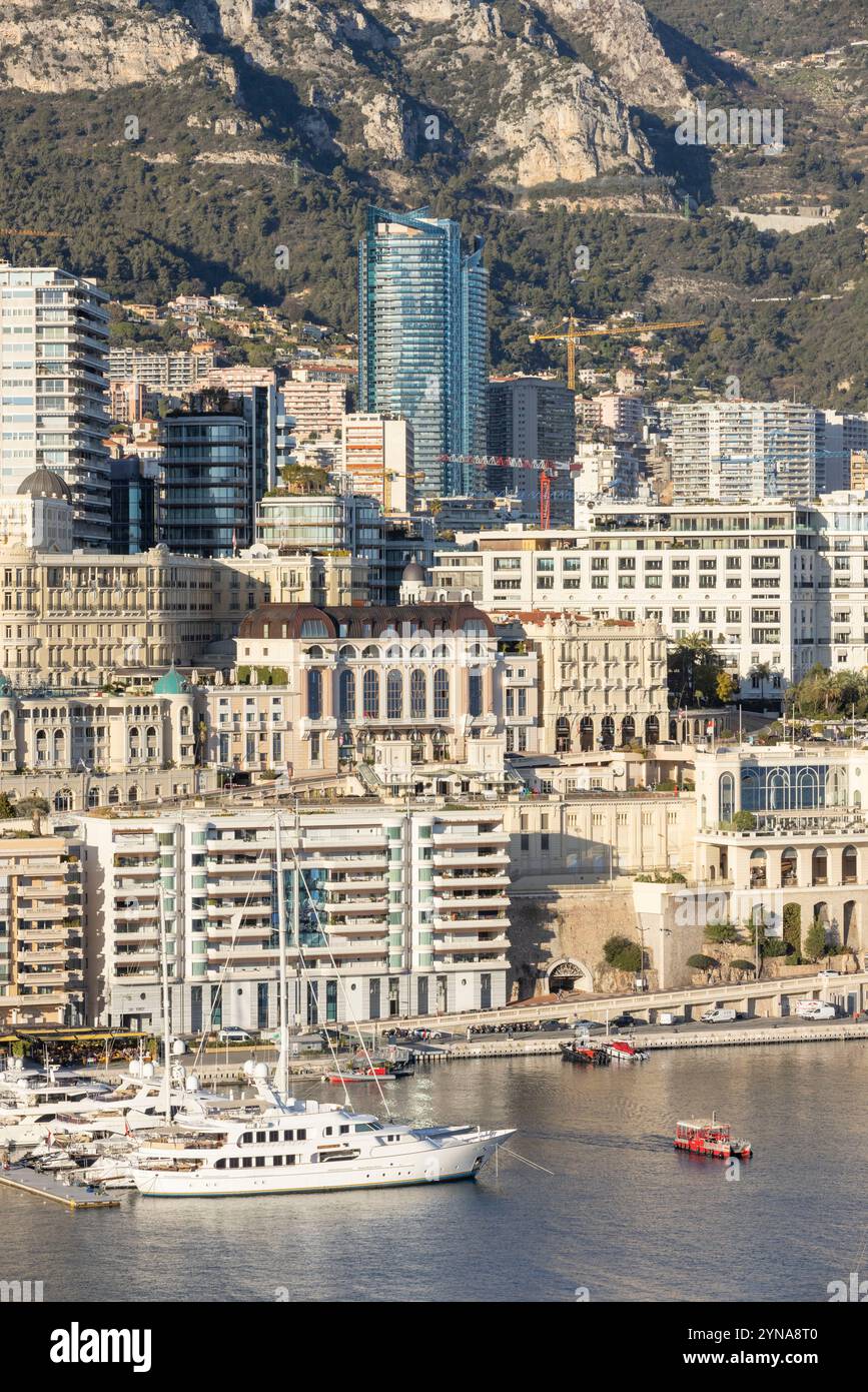 Principality of Monaco, Monaco, view of the port Hercule from the old ...