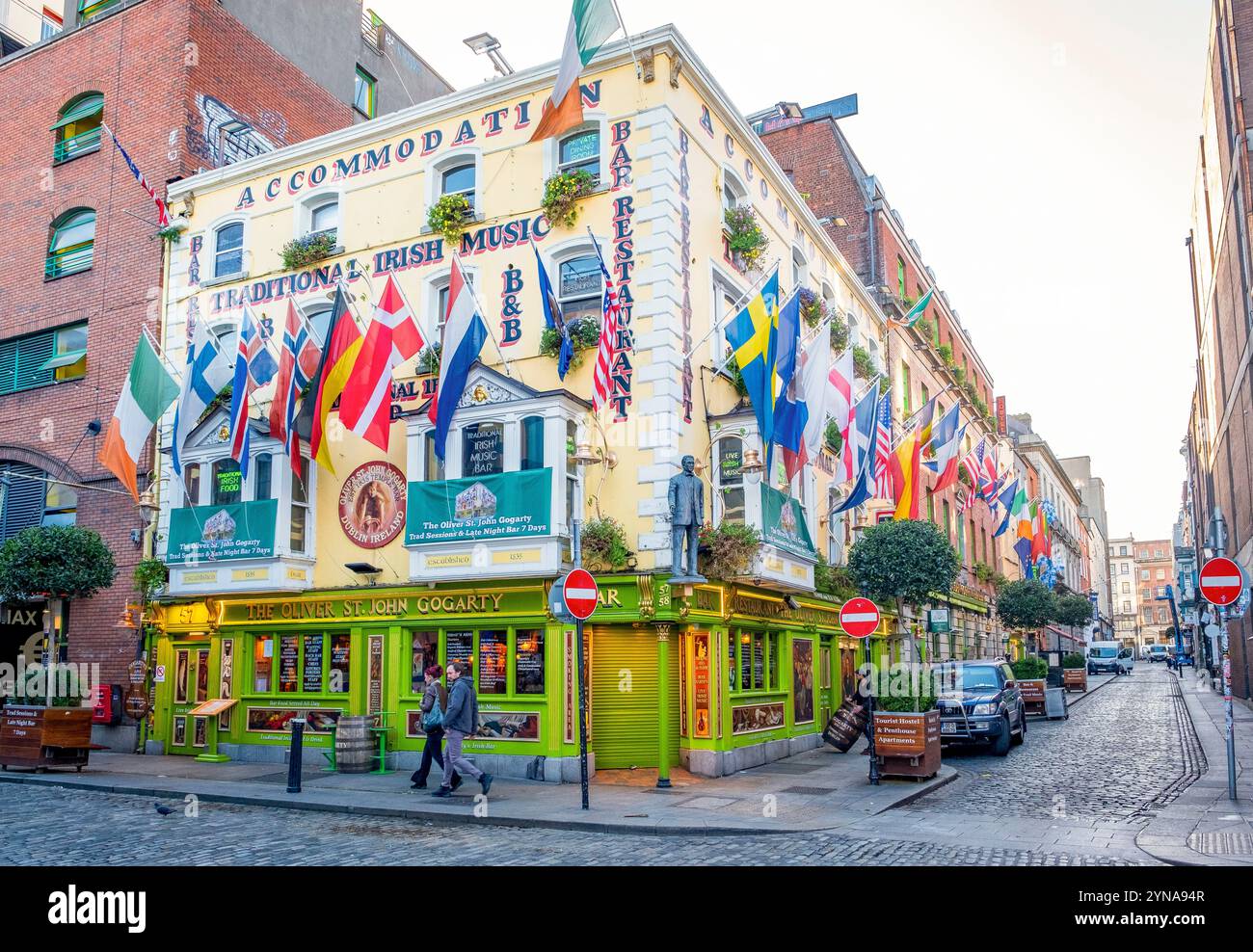 Ireland, Dublin, the touristic Temple Bar area, The Oliver St. John ...