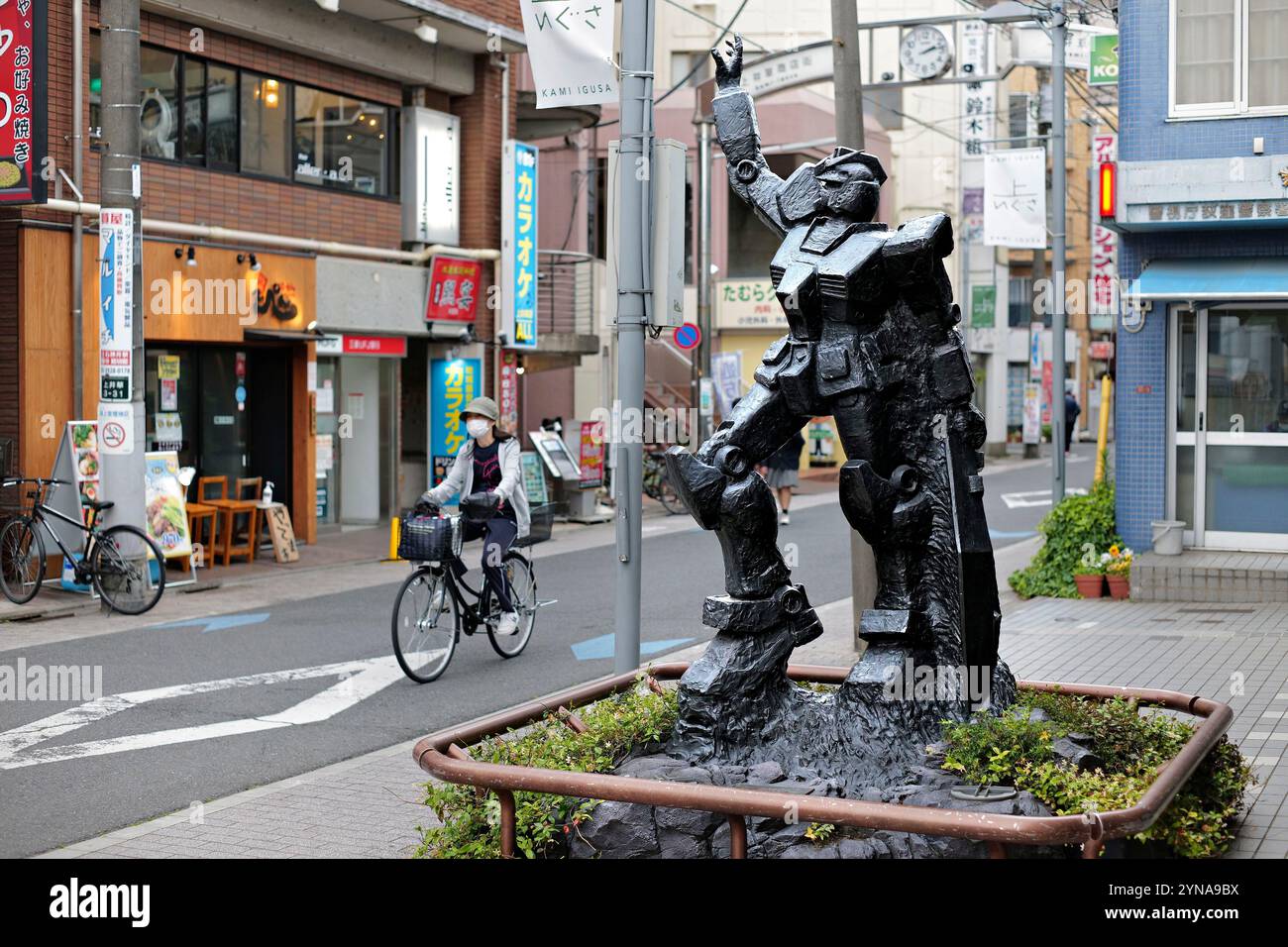 Japan, Honshu island, Kanto, Kami Igusa, manga statue of Mobile Suit ...