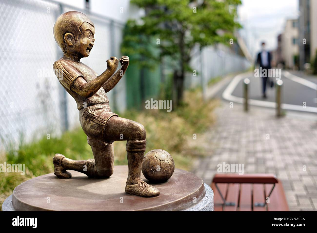 Japan, Honshu island, Kanto, Yotsugi, manga statue of Captain Tsubasa ...