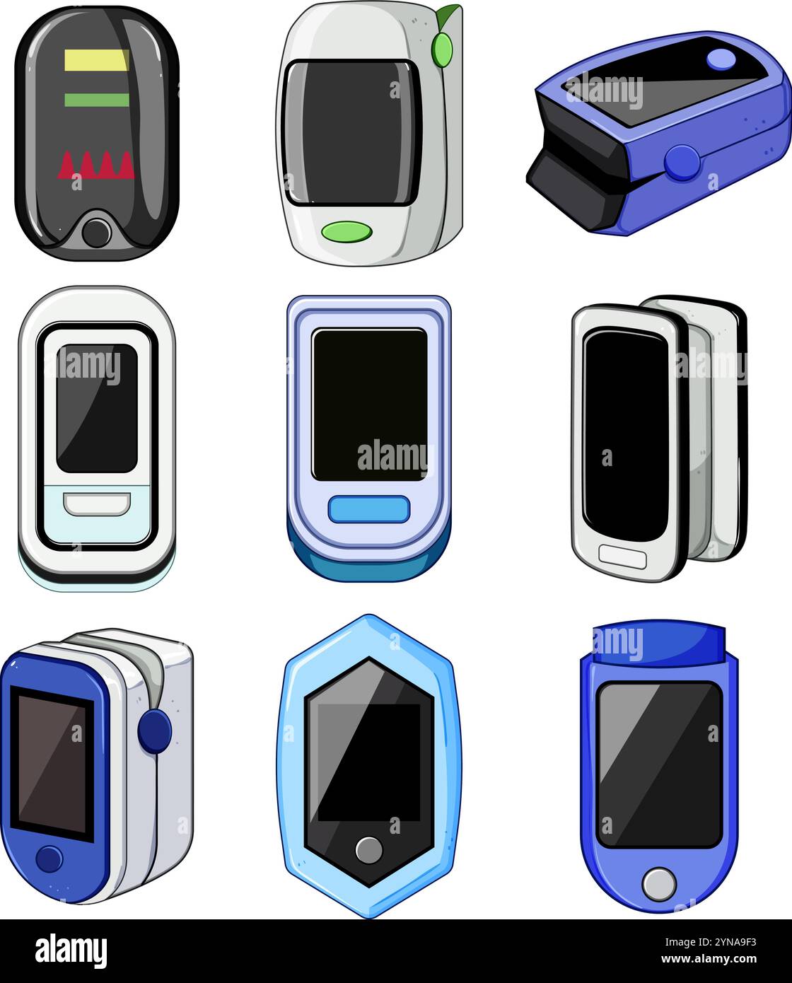 pulse oximeter set cartoon vector illustration Stock Vector Image & Art ...