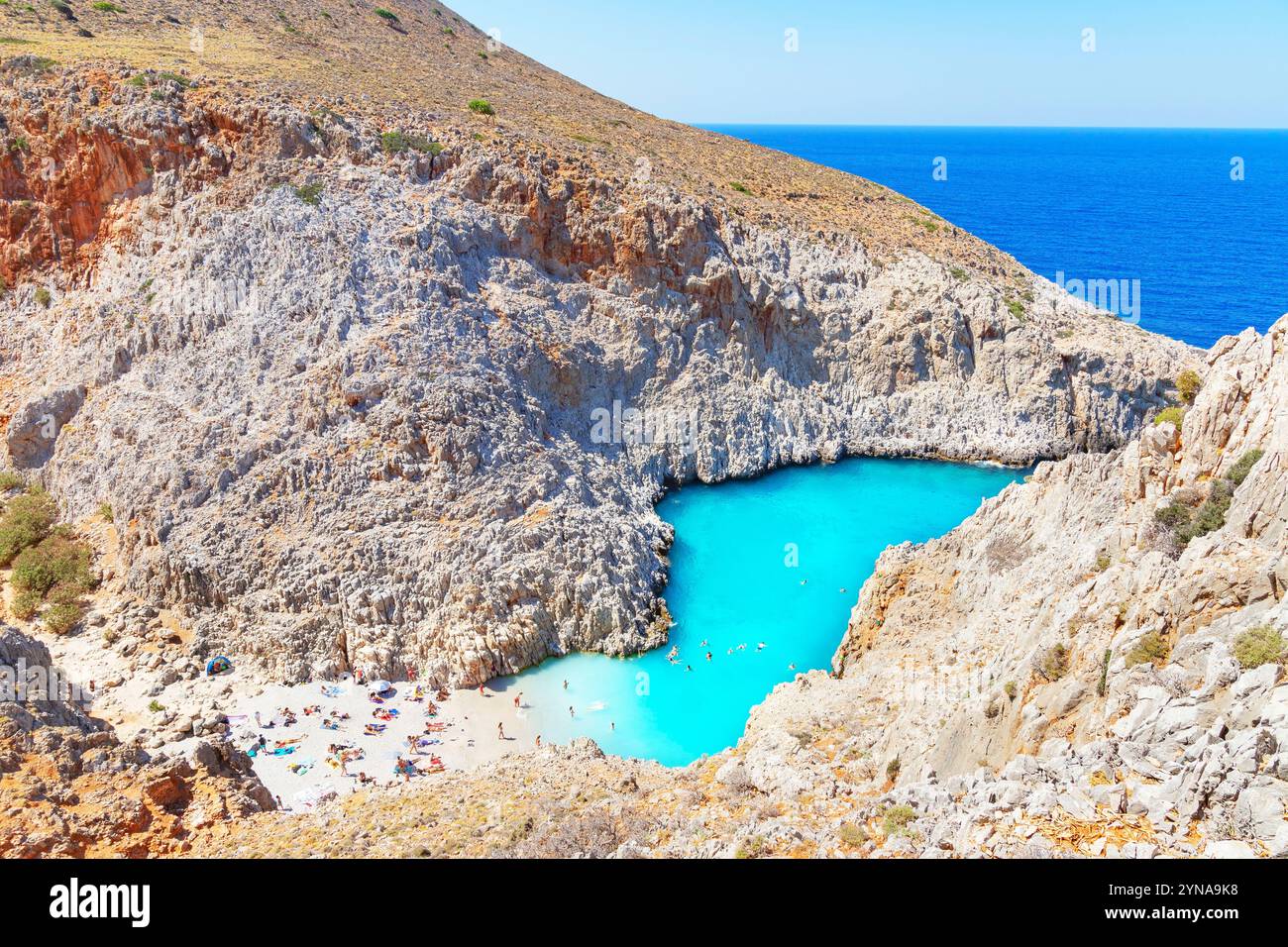 Greece, Crete, Seitan Limania beach, high angle view, Chania Stock ...