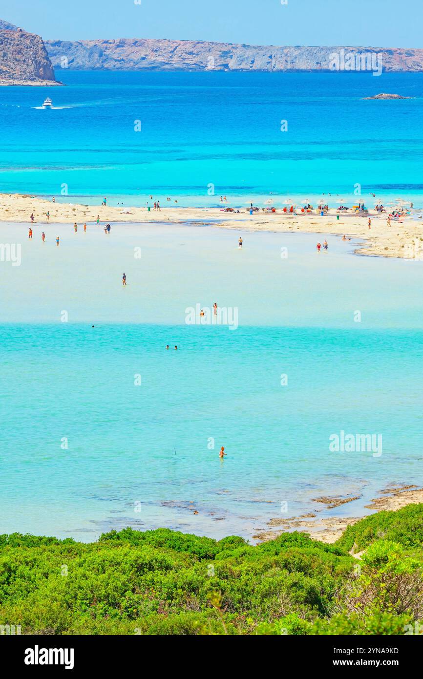 Greece, Crete, View of Balos bay, Gramvousa Peninsula, Chania Stock ...