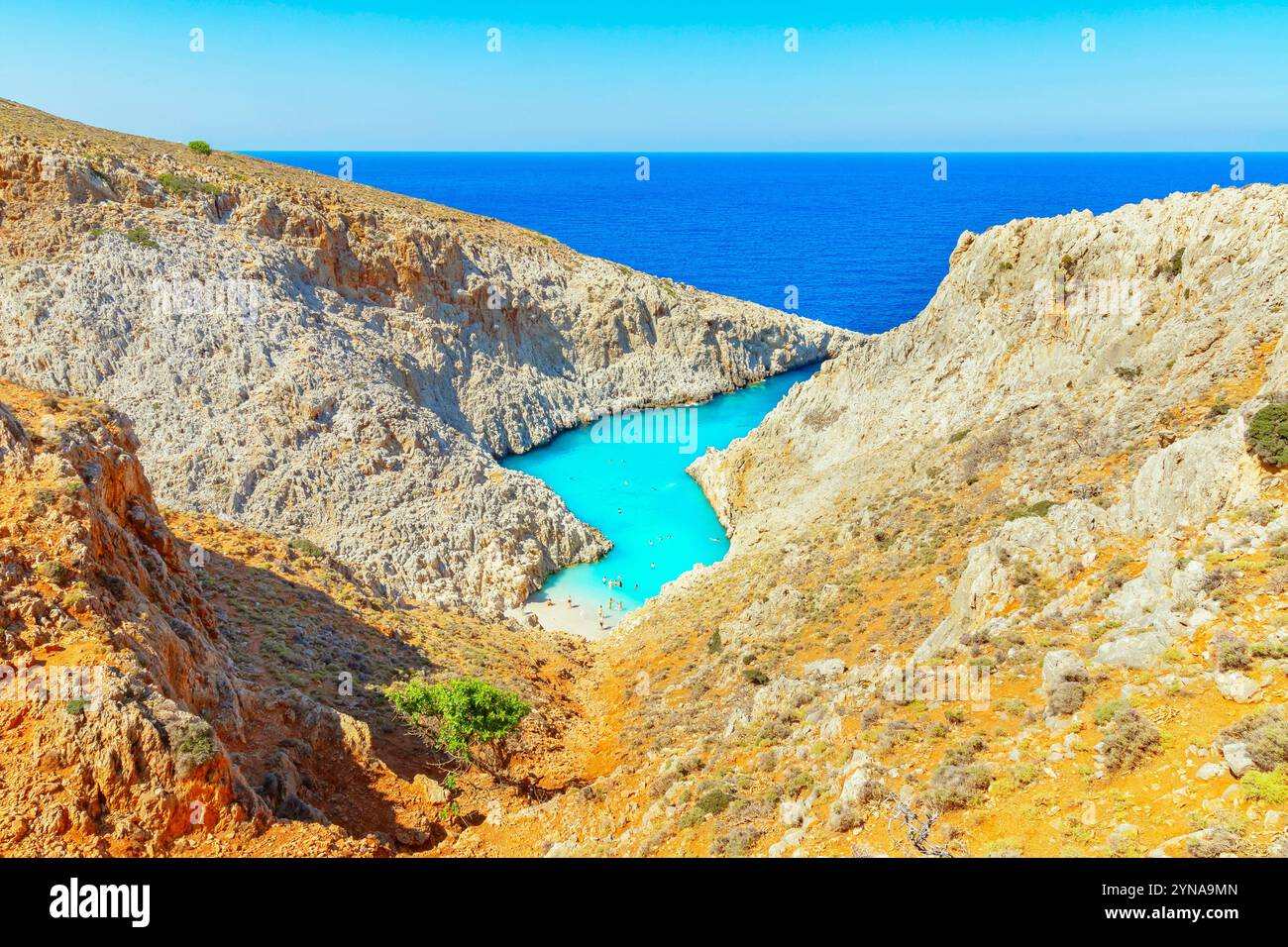 Greece, Crete, Seitan Limania beach, high angle view, Chania Stock ...