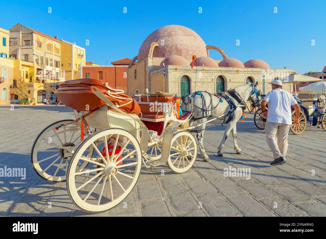 Greece, Crete, Horse-drawn carriage, Chania Stock Photo - Alamy