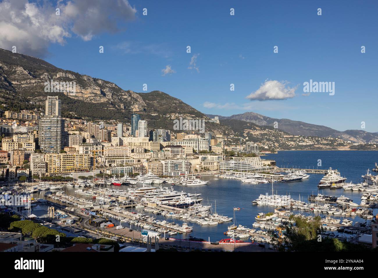 Principality of Monaco, Monaco, view of the port Hercule from the old ...