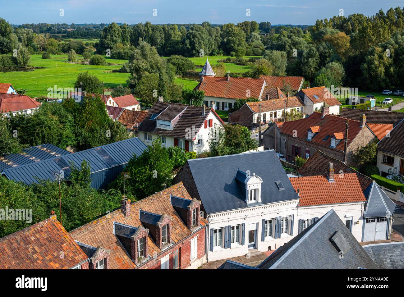 France, Somme, Rue, The Rue belfry, built of chalk, is an almost square ...