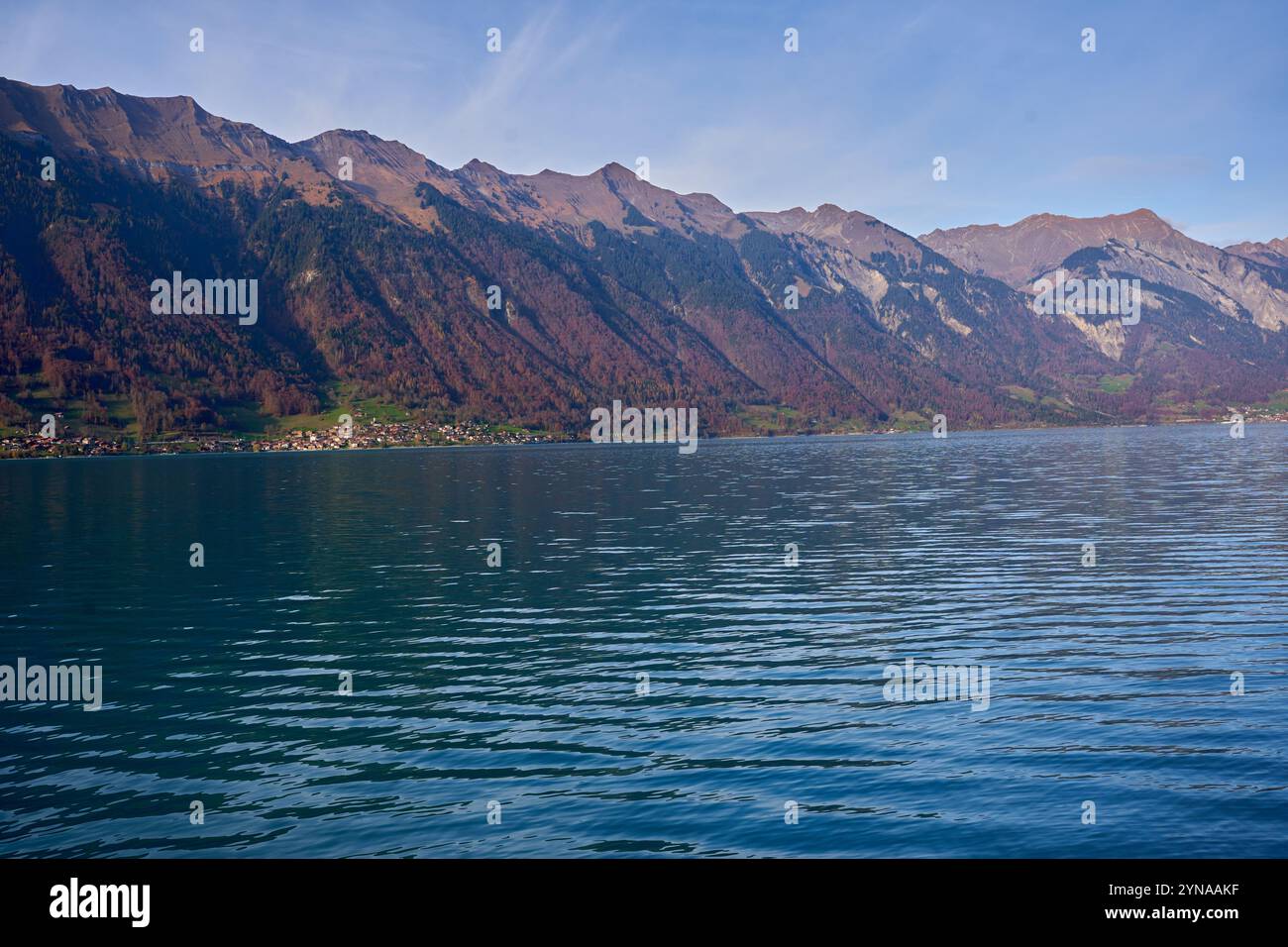 Azure lake in the Swiss Alps in the late autumn Stock Photo - Alamy