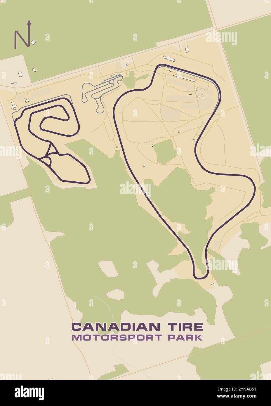 The image depicts a detailed map of the Canadian Tire Motorsport Park ... The image depicts a detailed map of the Canadian Tire Motorsport Park ...