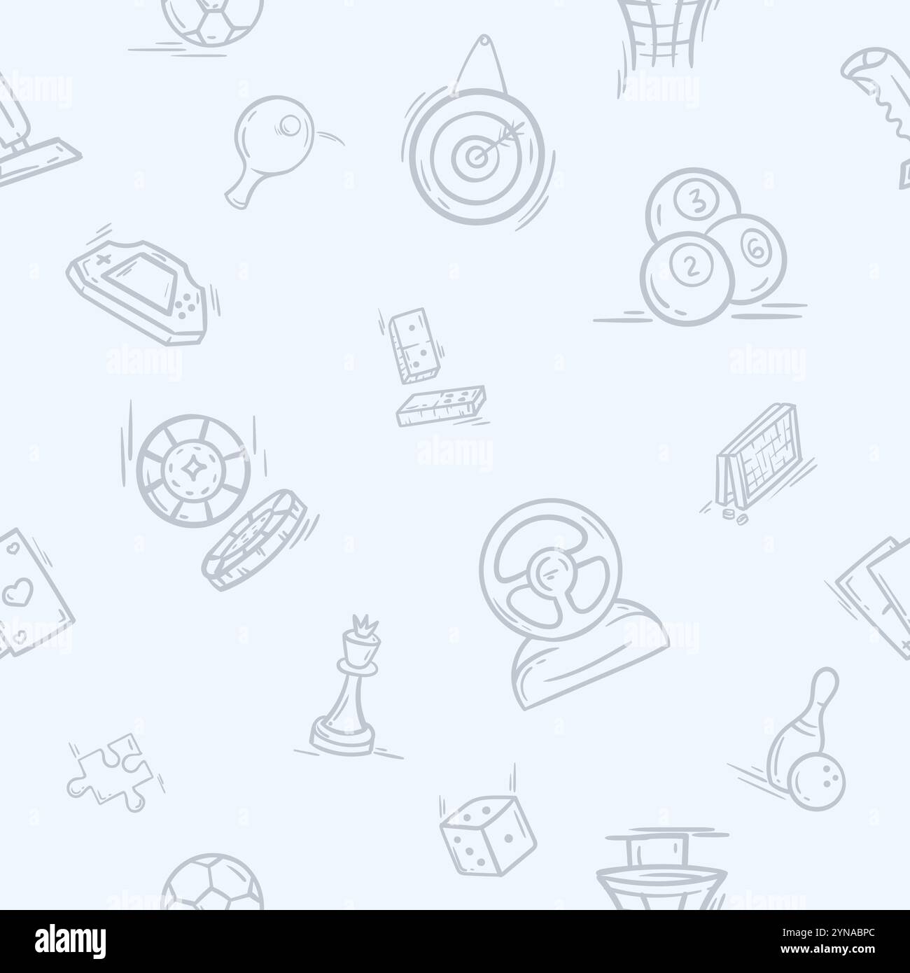 A simple black and white pattern with puzzle elements and dice, board ...