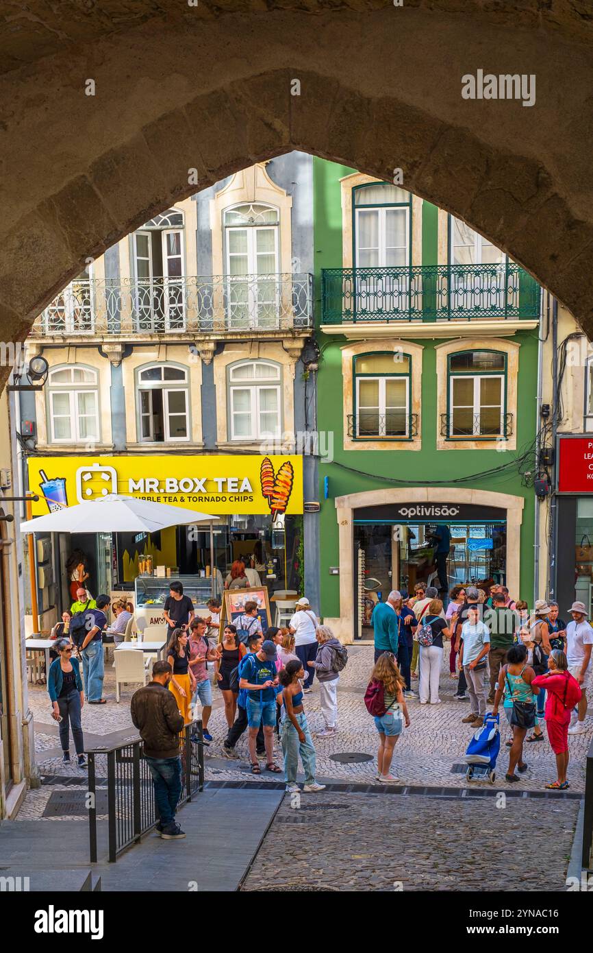 Portugal, Central Region, Coimbra, Rua Ferreira Borges, main shopping and pedestrian street of ...