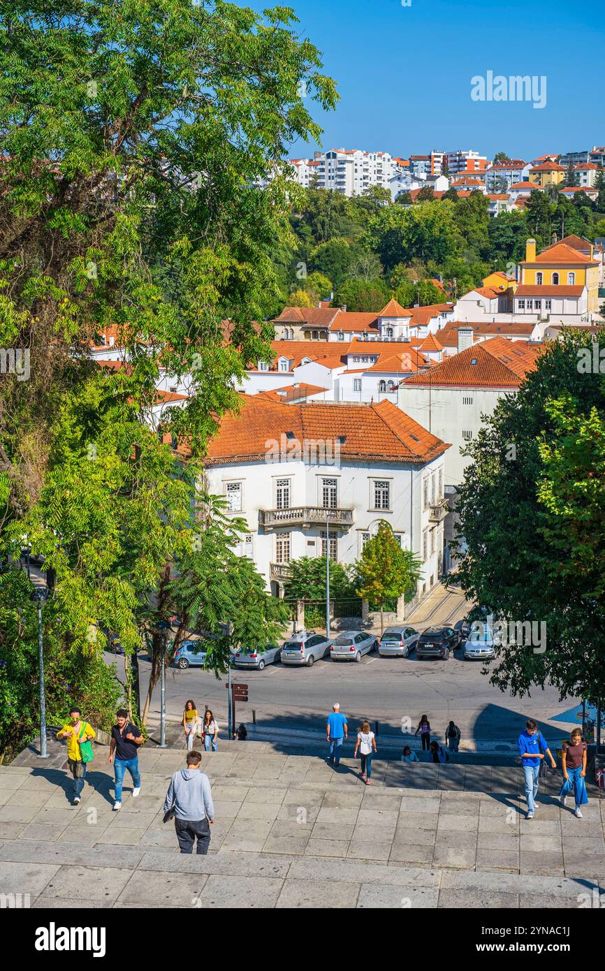 Portugal, Central Region, Coimbra, 125 steps of the Monumental Stairs ...