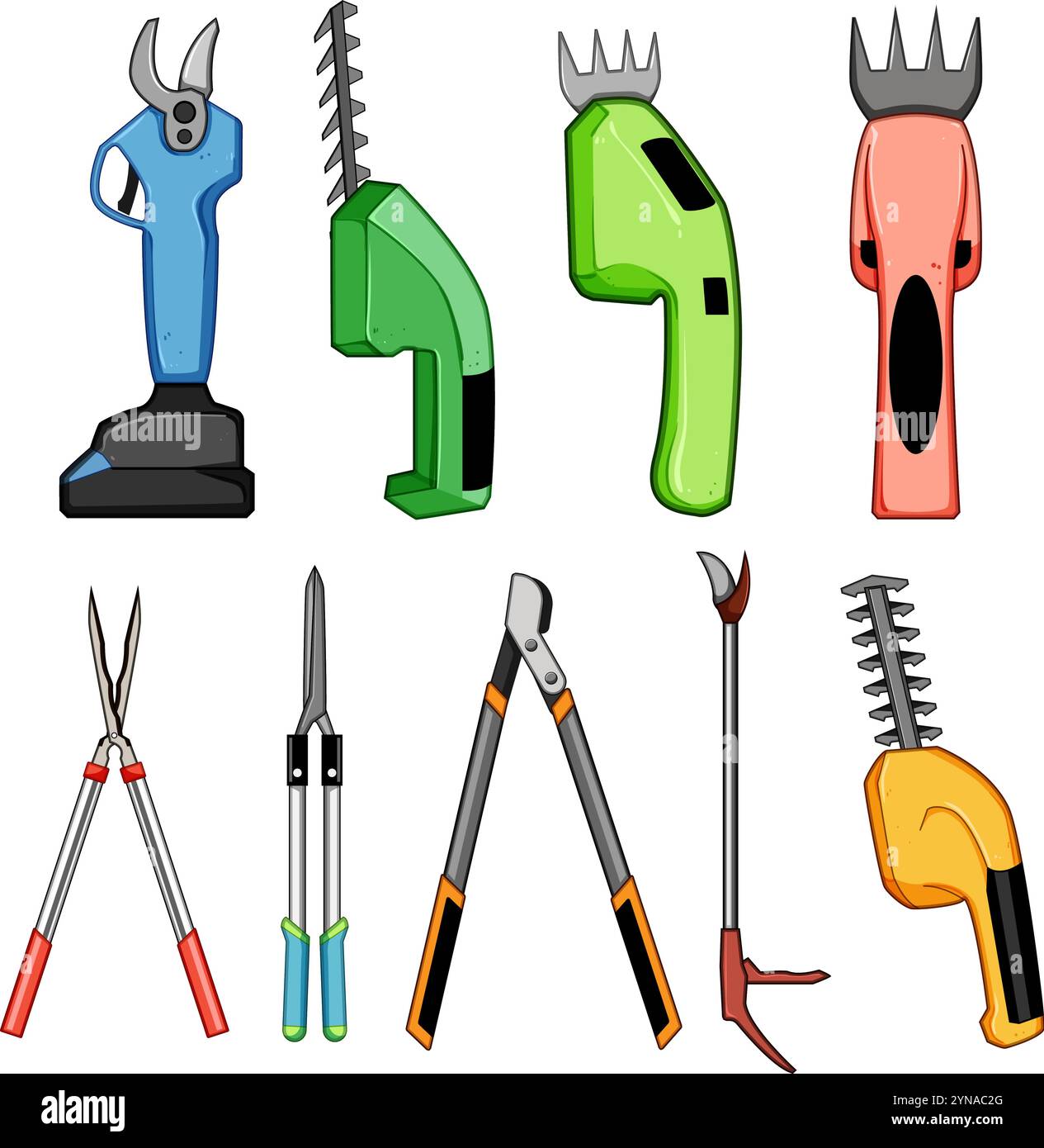 tree trimmer set cartoon vector illustration Stock Vector Image & Art ...