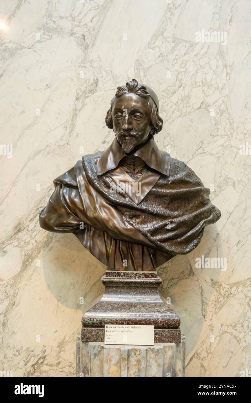 France, Paris, the Jacquemart Andre museum, bust of Cardinal Richelieu ...