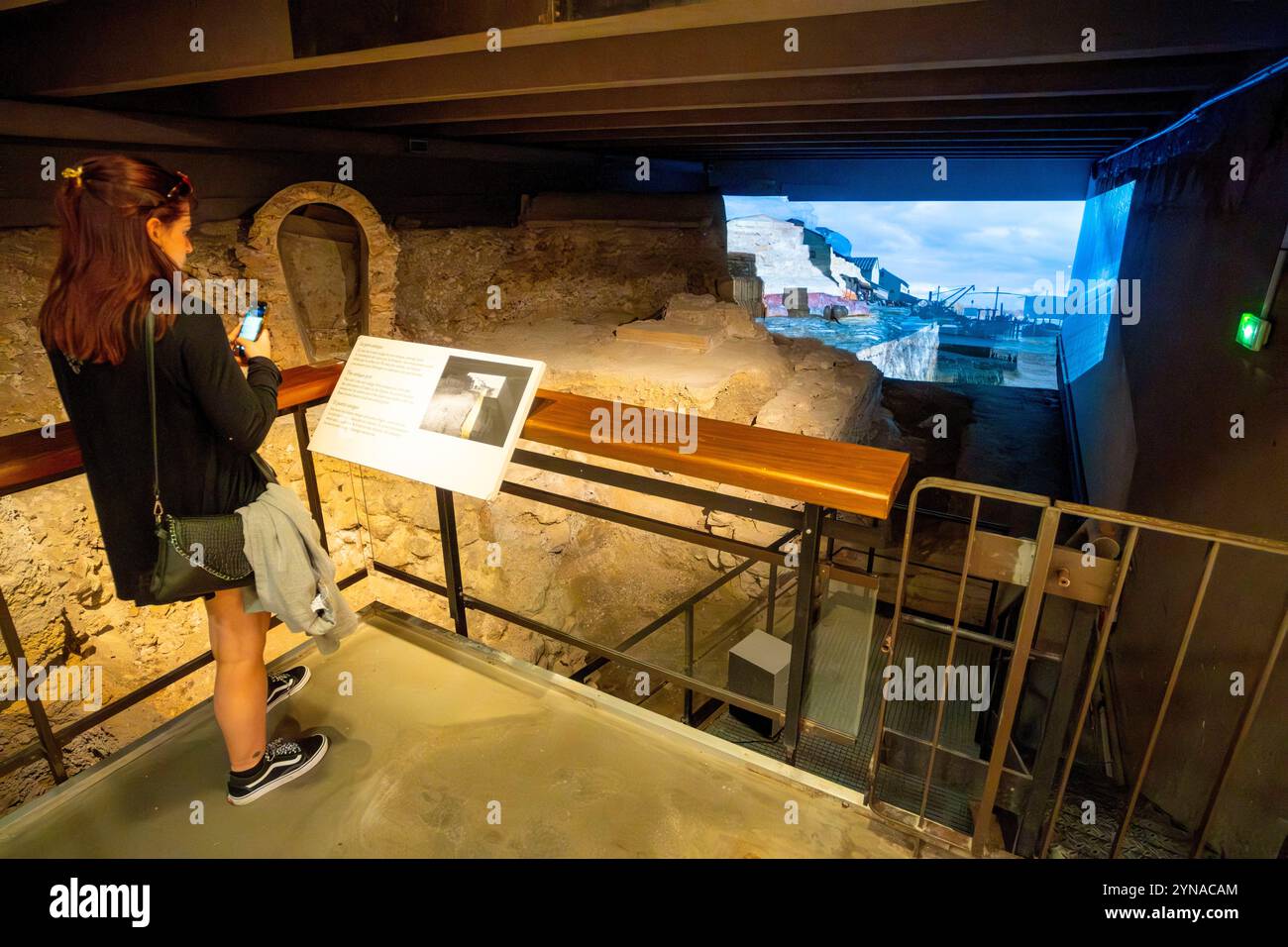 France, Paris, Notre Dame de Paris, the archaeological crypt, the only remaining wall of the ...