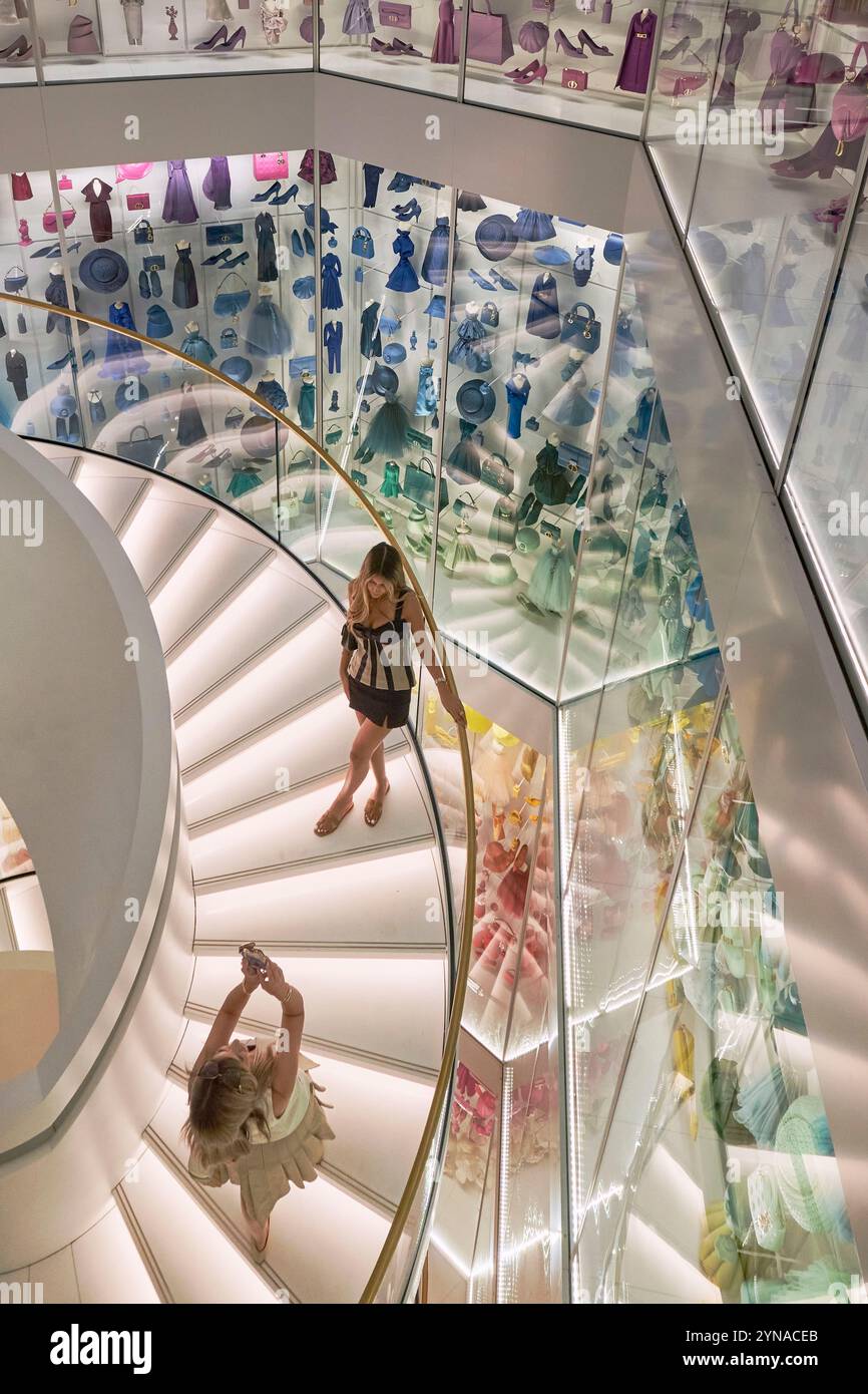France, Paris, rue Francois Ier, the Christian Dior Gallery, staircase ...