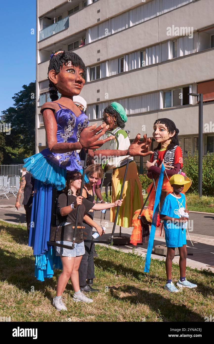 France, Paris, Saint Lambert district, Paralympic Torch Relay, Parade ...