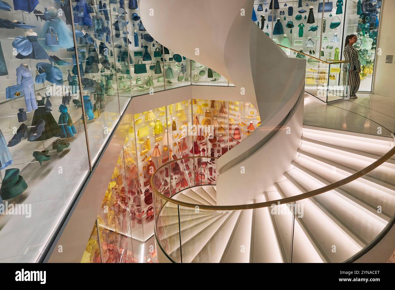 France, Paris, rue Francois Ier, the Christian Dior Gallery, staircase ...