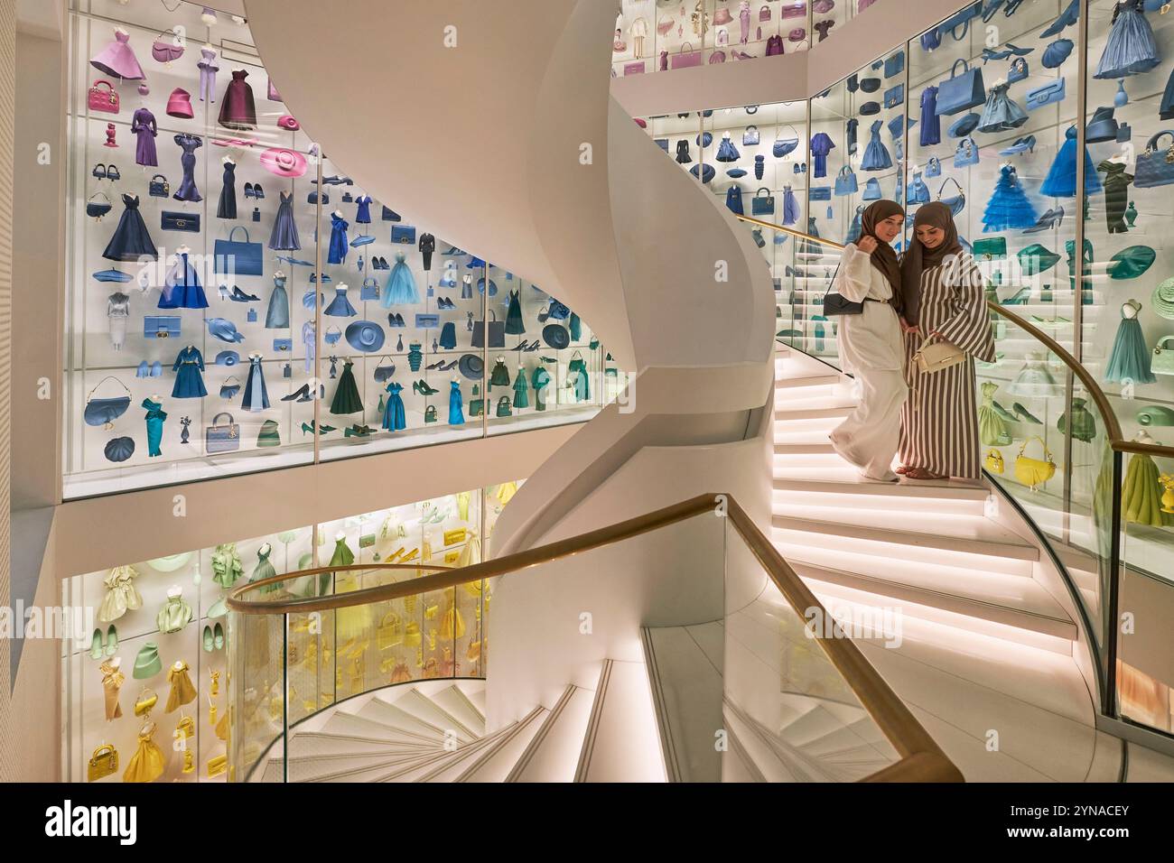 France, Paris, rue Francois Ier, the Christian Dior Gallery, staircase ...
