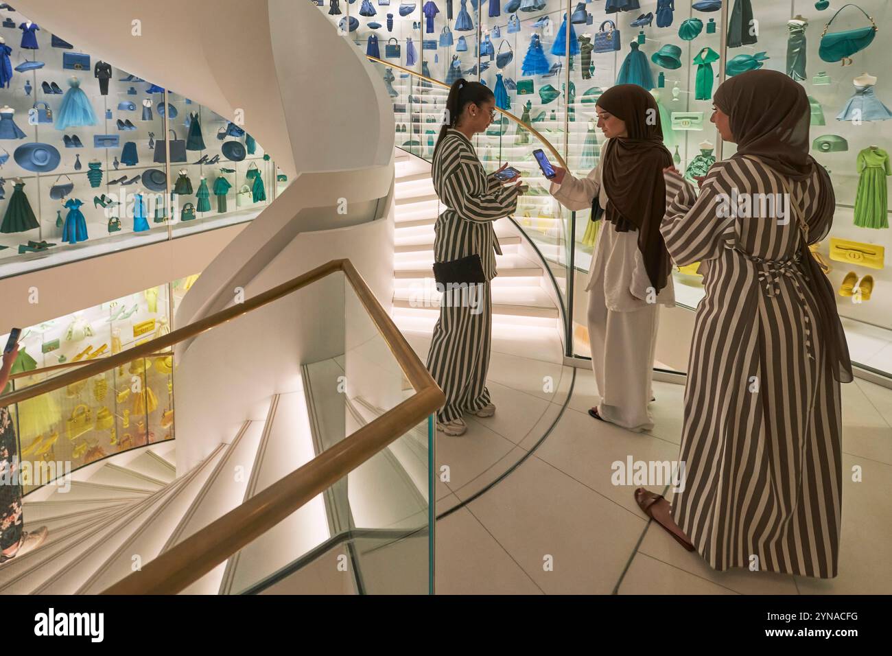 France, Paris, rue Francois Ier, the Christian Dior Gallery, staircase ...